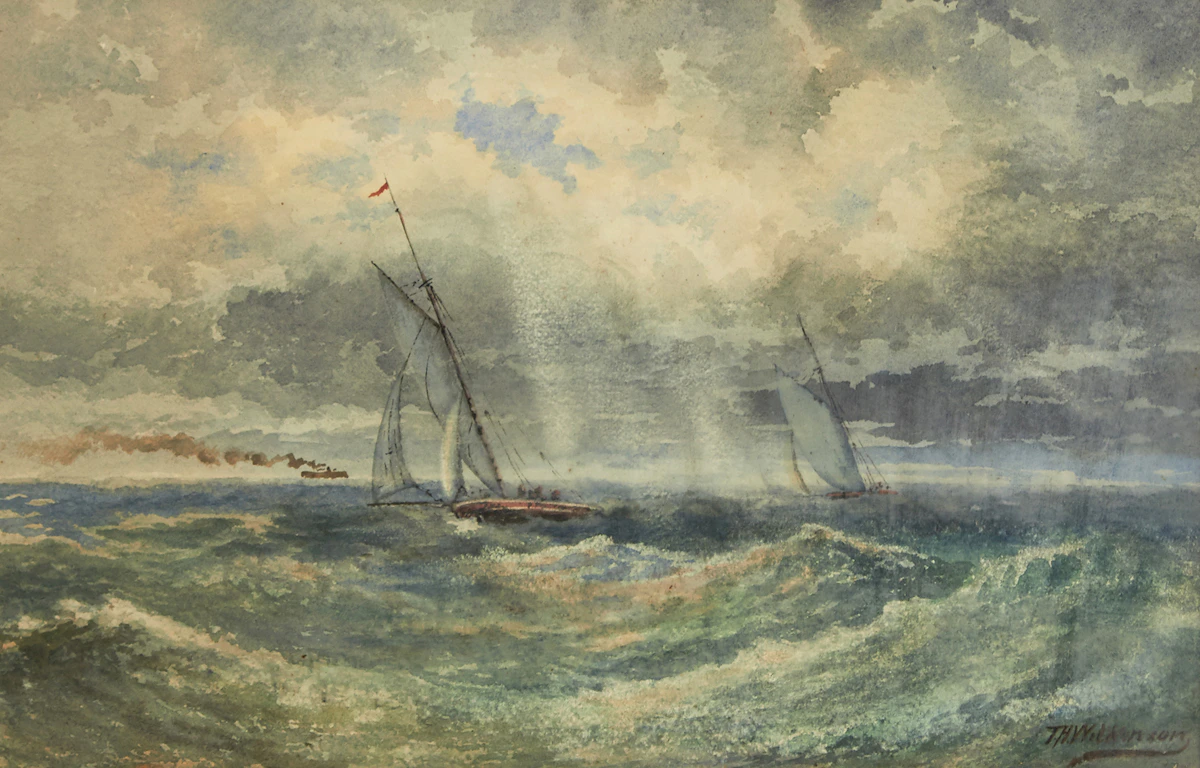 Thomas Harrison Wilkinson - Seascape with Sailboats | Cowley Abbott