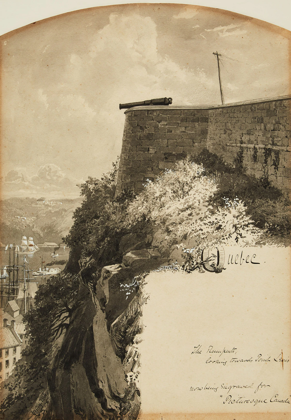 Lucius Richard O'Brien - The Ramparts, looking towards Point Levis ...