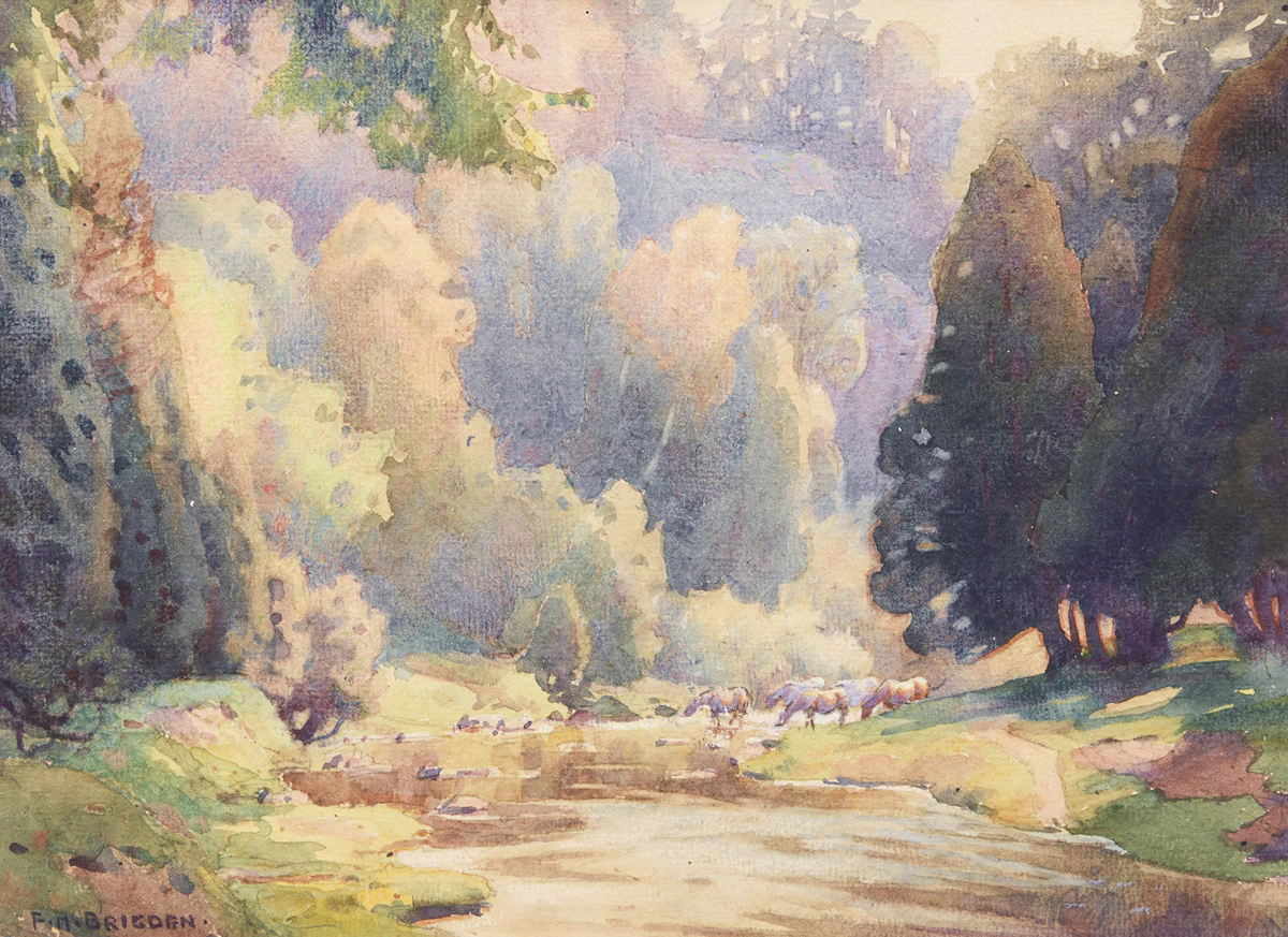 Frederick Henry Brigden - Horses Watering, Don Valley | Cowley Abbott