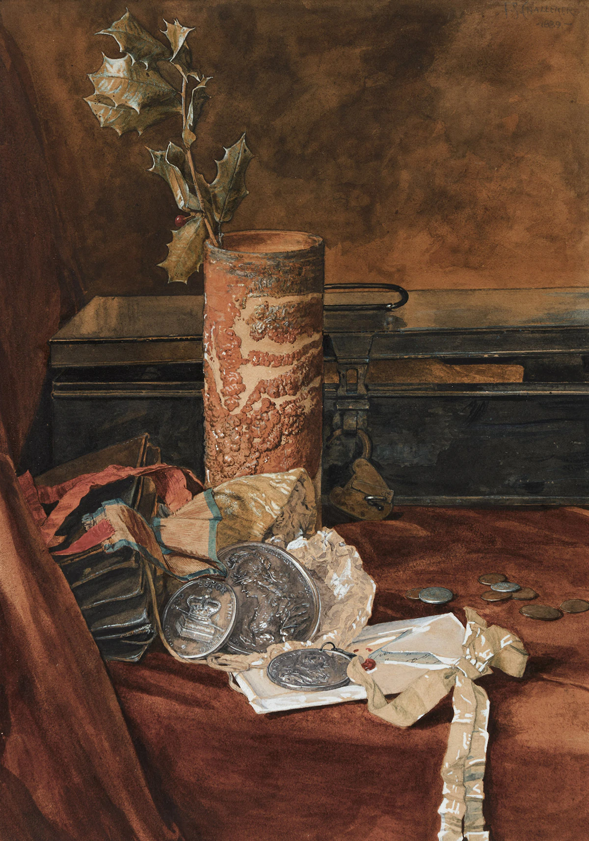 Frederick Sproston Challener - Still Life with Holly, 1889 | Cowley Abbott